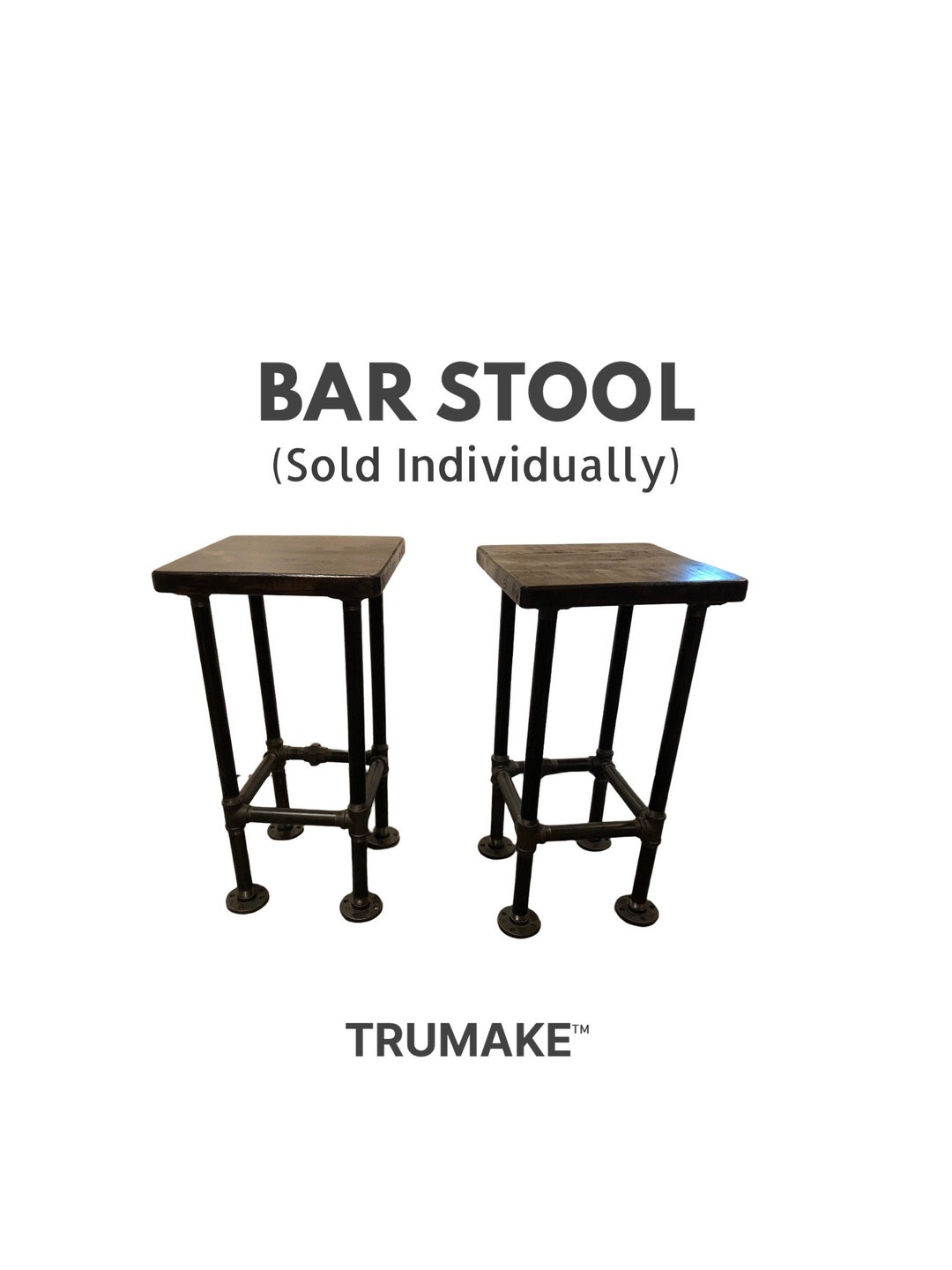 Industrial Bar Stool | Pipe Leg Bar Stool Pub Stool | Rustic Bar Stool ...