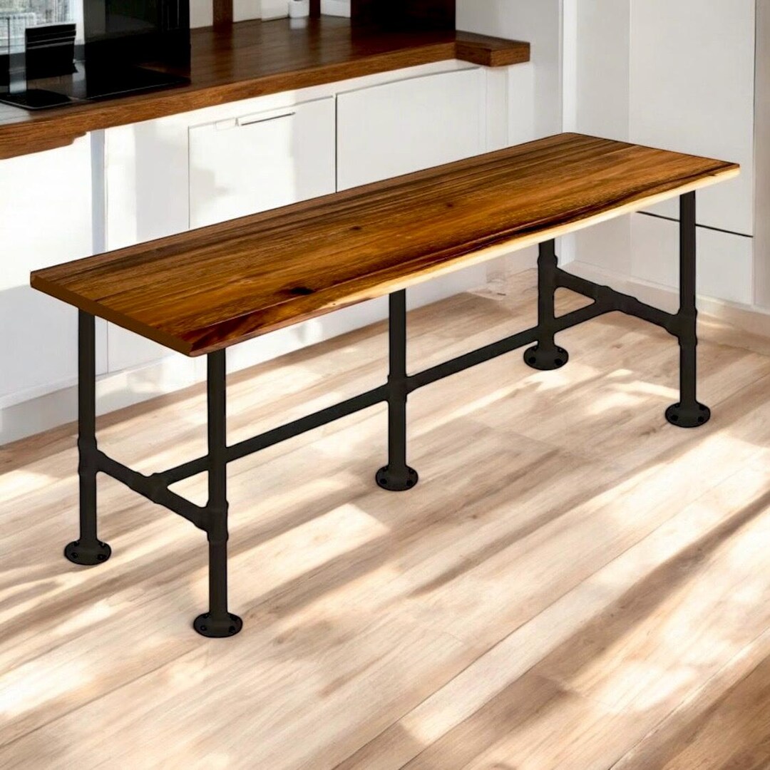 Live Edge Walnut BAR TABLE | Handcrafted Industrial Bar Table Solid ...