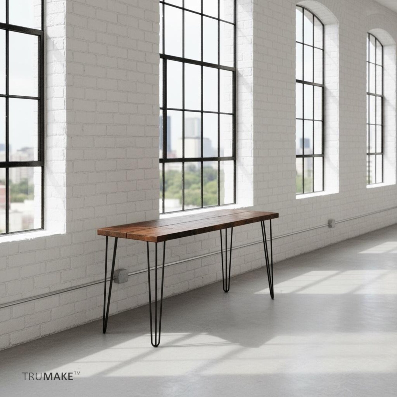 Rustic Console, Hairpin Console Table, Hair Pin Leg Rustic Wood & Steel ...