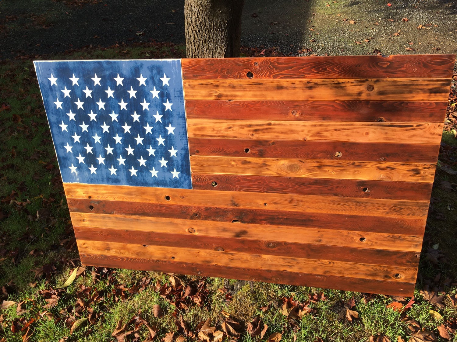 American Flag Rustic American Flag Wooden Flag Distressed - Etsy