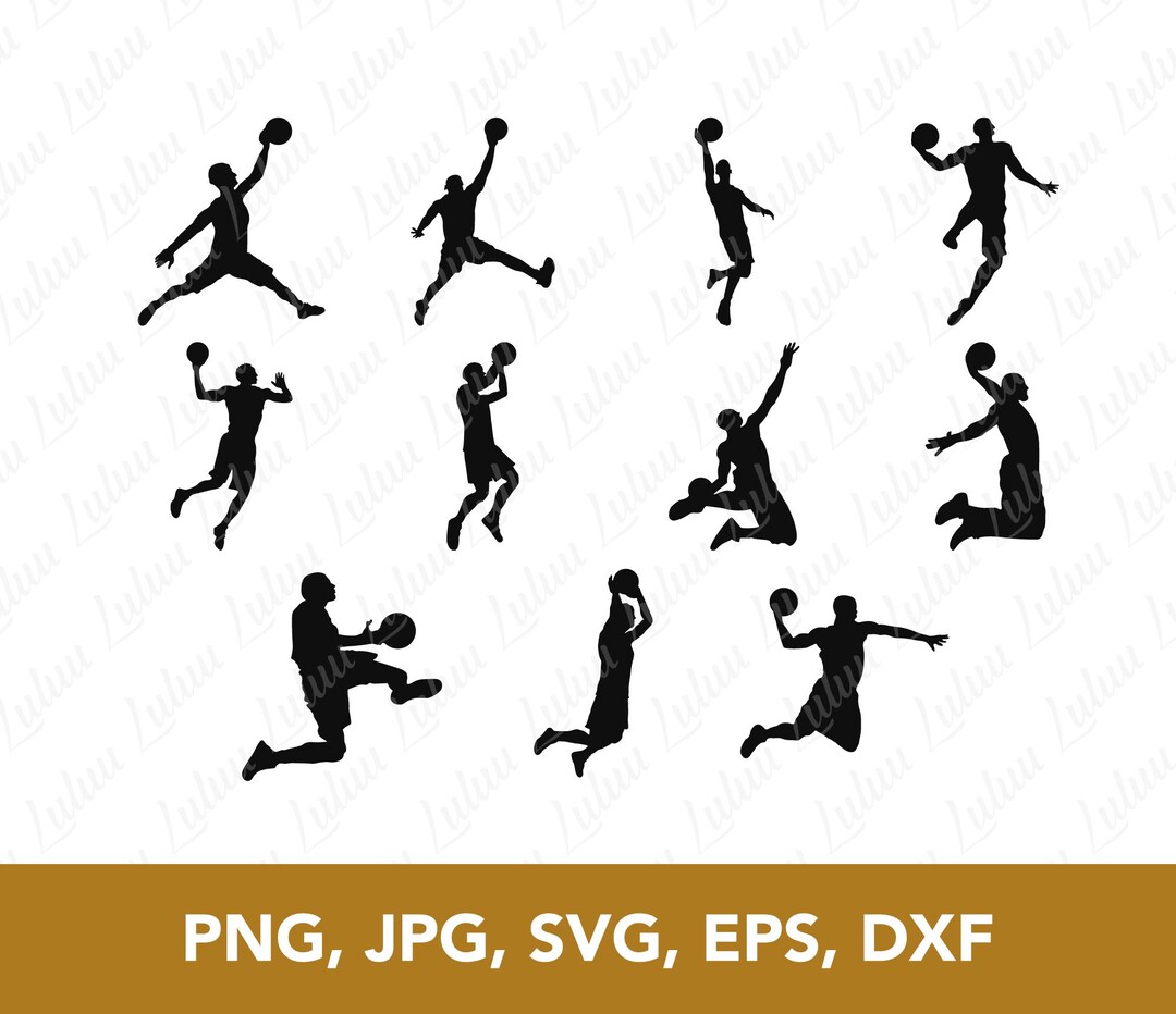 Basketball Dunk Vector, Basketball Guy Playing Basketball Circut Png ...