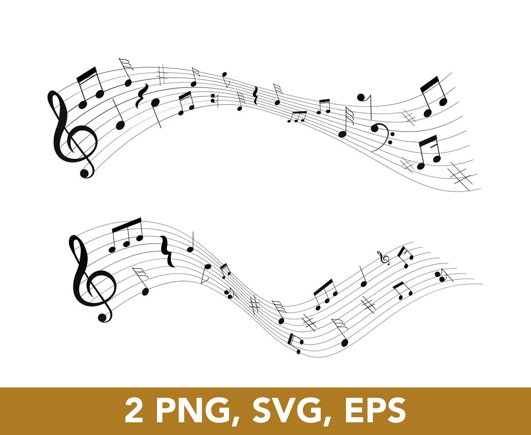 Music Wave, Music Staff, Music Tabs Art, SVG, PNG, EPS, Vector Files, 2 ...