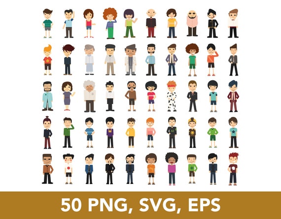 Personajes planos de dibujos animados Diversidad de - Etsy México