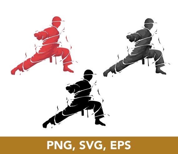 Karate Man Punching Kung Fu Fight Karate SVG PNG EPS - Etsy