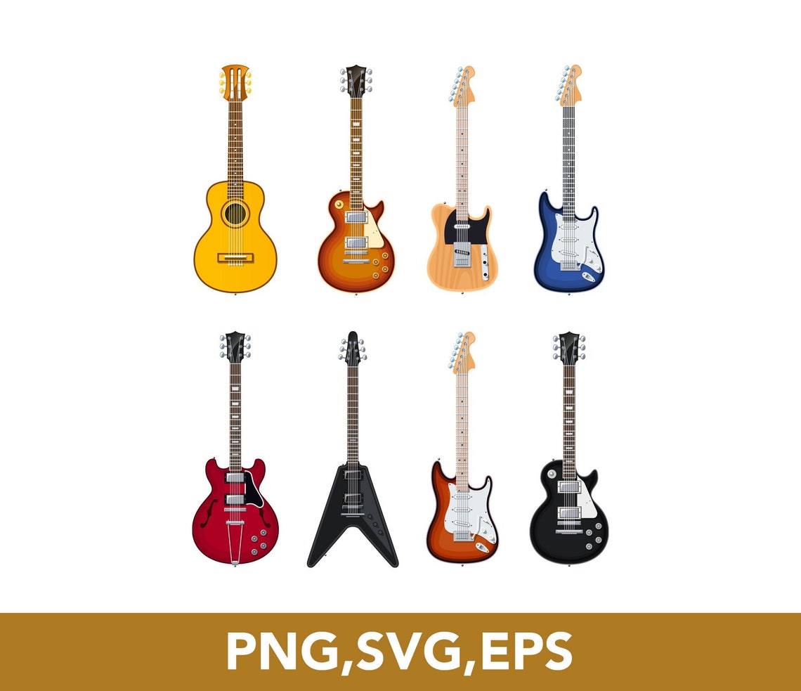 Guitar Svg, Music Instrument, Electric Guitar, Acoustic Guitar, SVG ...