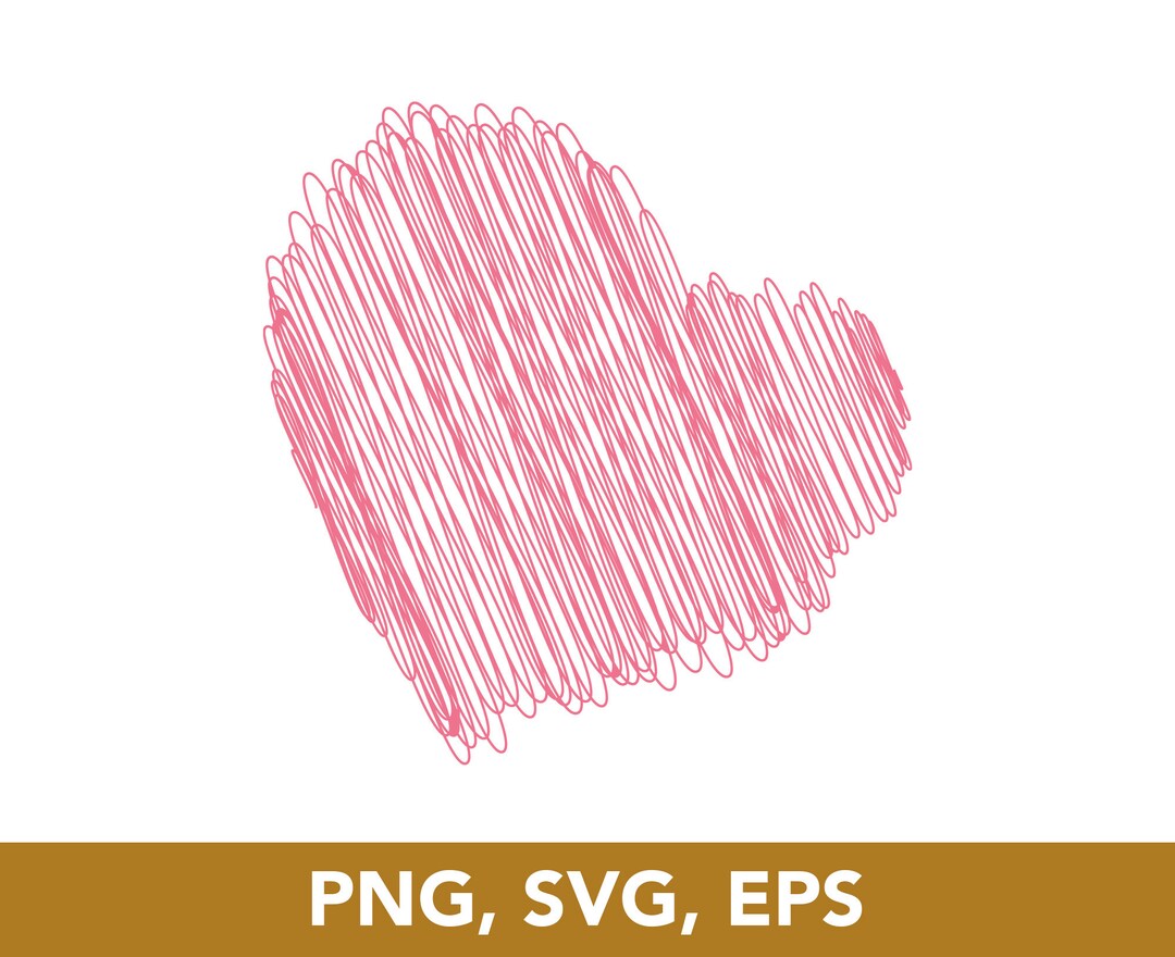 Heart Svg, Cute Red Heart, Hand Drawn SVG, PNG, EPS Clipart - Digital ...