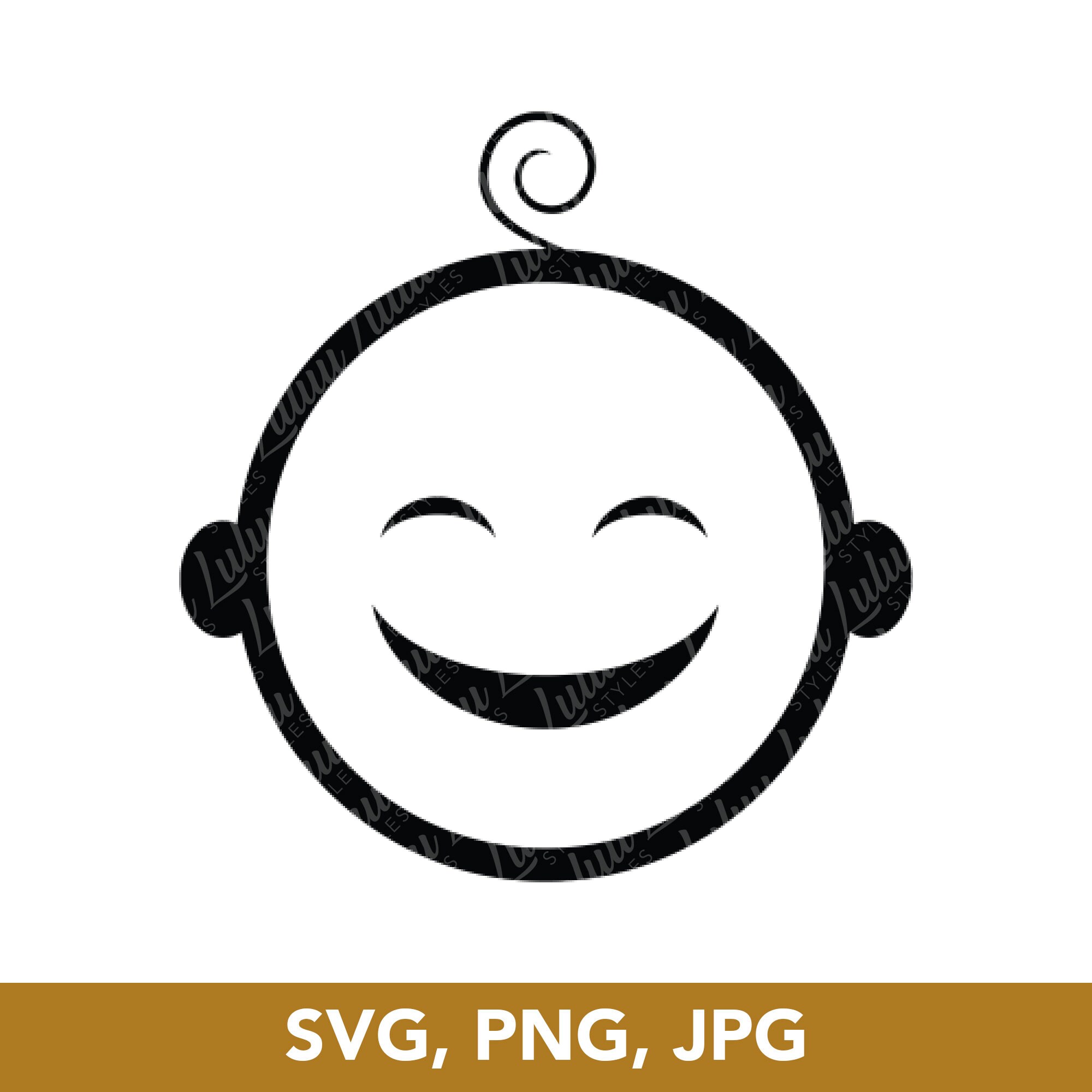 Buy Baby Face SVG, PNG, JPG, Infant Clipart for New Born, Cute Smiley ...