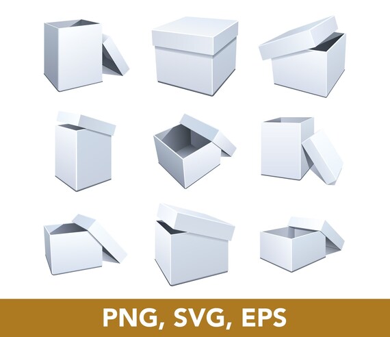 3D Gift Box Mock up SVG PNG EPS Vector Files Put Your Own - Etsy