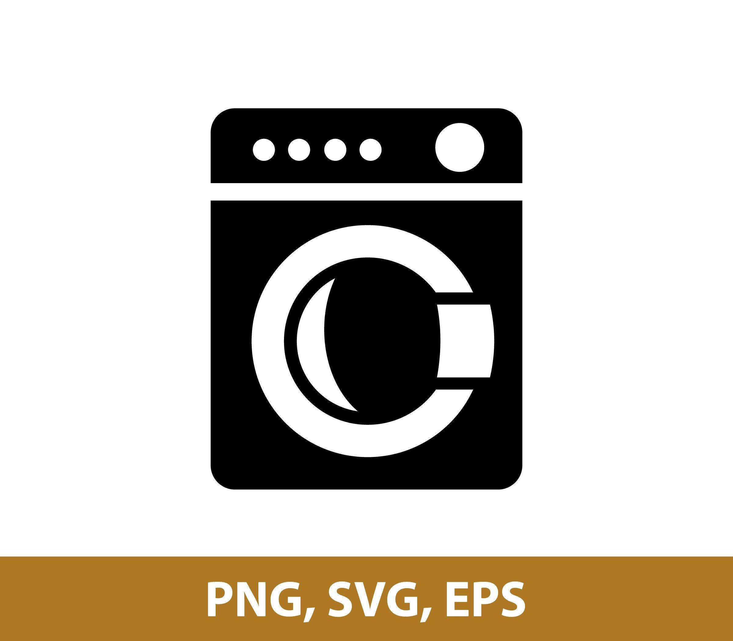 Laundry Icon, Laundromat Clipart, Washing Machine, Dry Machine, Symbol ...