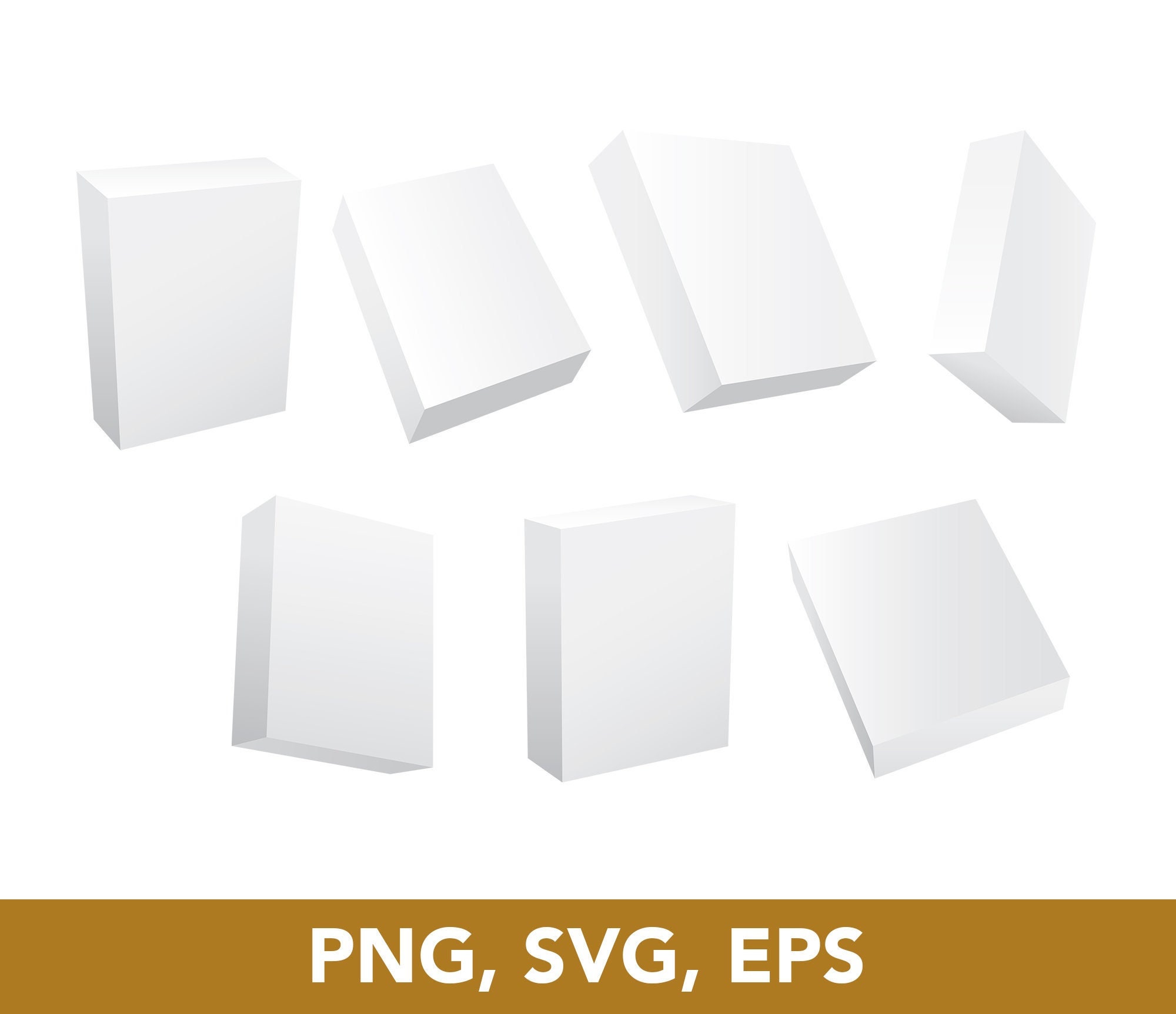 3D Box Mock up SVG, PNG, EPS, Vector Files, Put Your Own Text or Design ...