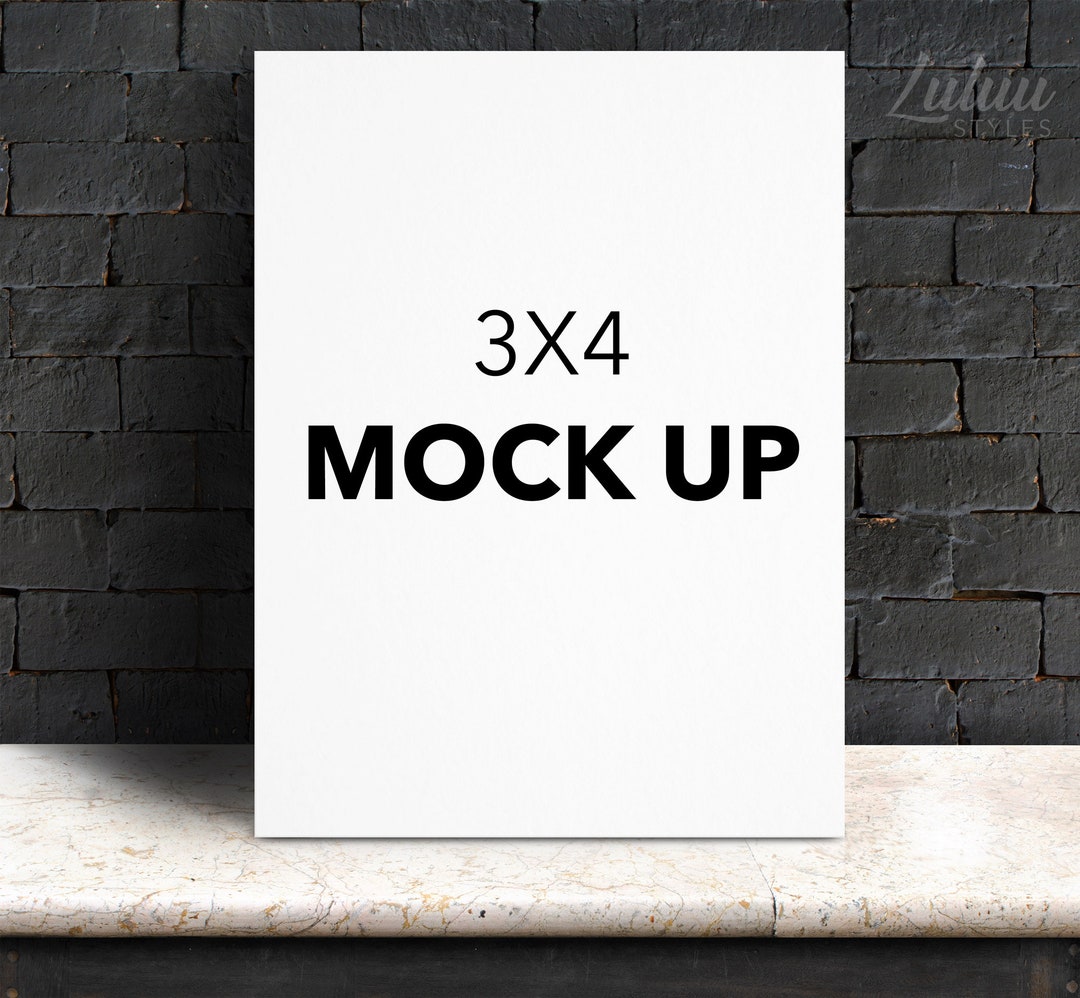 3x4 Poster Mockup, Poster Frame Template, Poster on Counter Top in ...