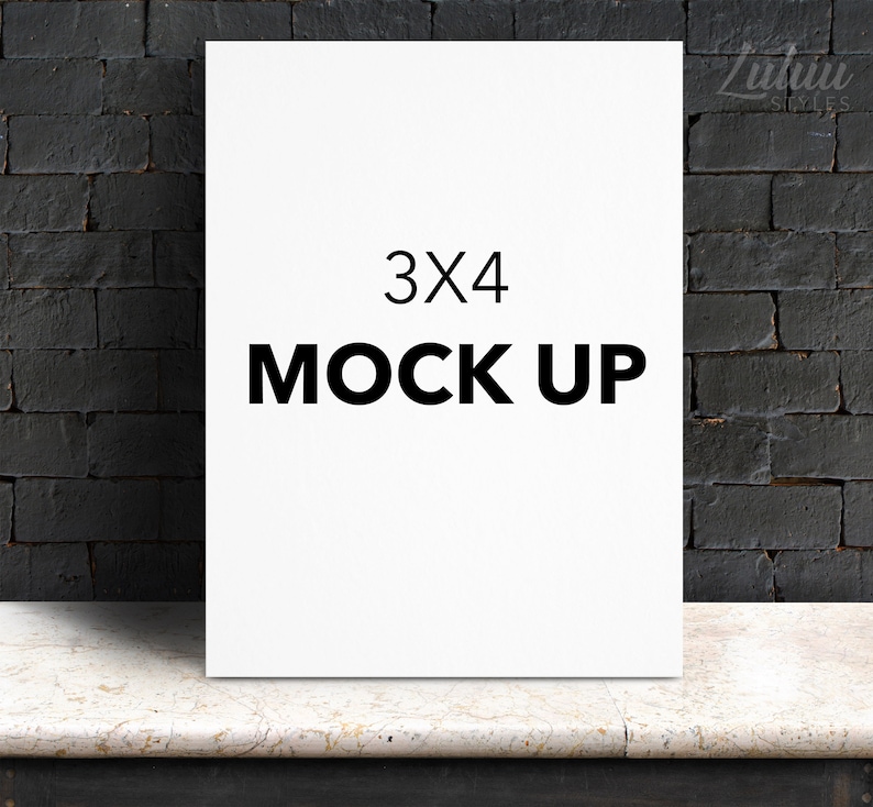 3x4 Poster Mockup Poster Frame Template Poster on Counter - Etsy