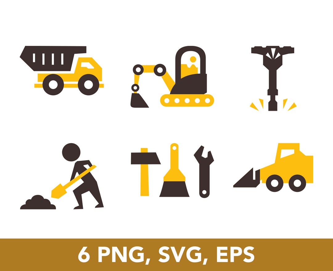 Construction Svg, Cute Colored Dump Truck, Crane, SVG Bundle, PNG, EPS ...