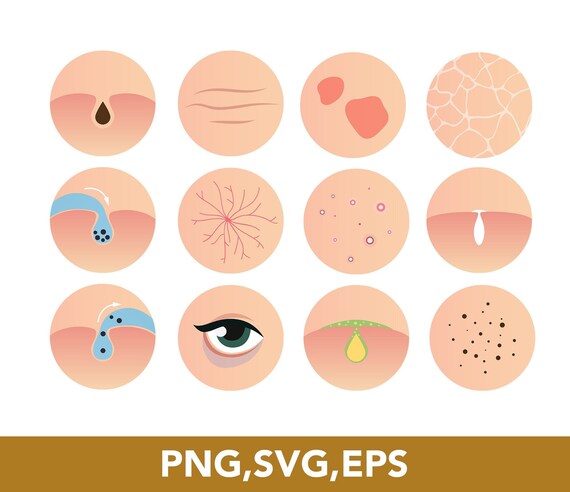 Skin Care Skin Conditions Body Care Icons SVG Bundle PNG - Etsy
