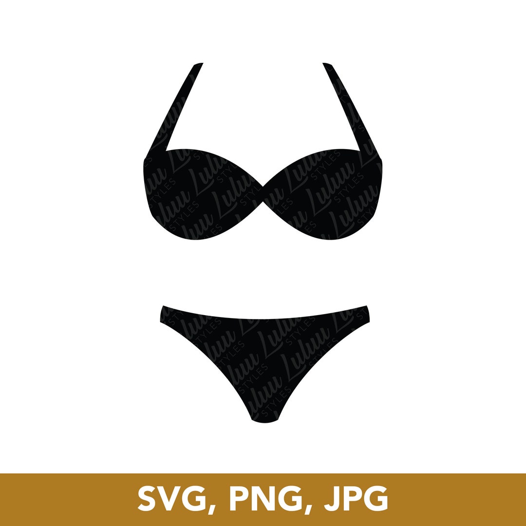 Girl Swimsuit SVG, PNG, JPG, Swimwear Bikini Bra and Underwear Clipart ...