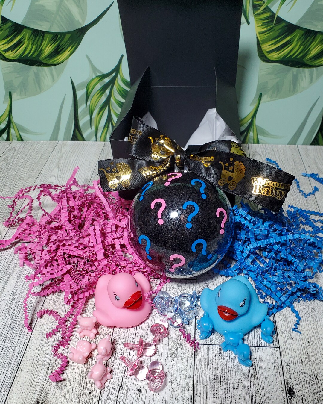 Question Mark Ball Gender Reveal Christmas Ornament With Free - Etsy