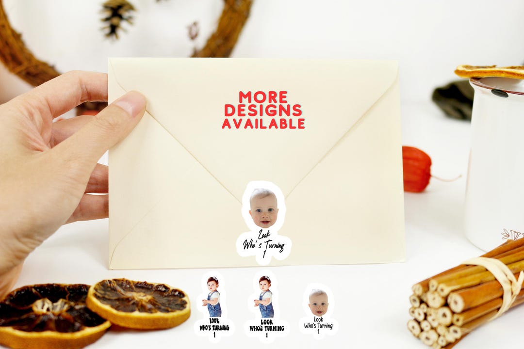 Custom Birthday Stickers/ Envelope Birthday Stickers/ Custom Face ...