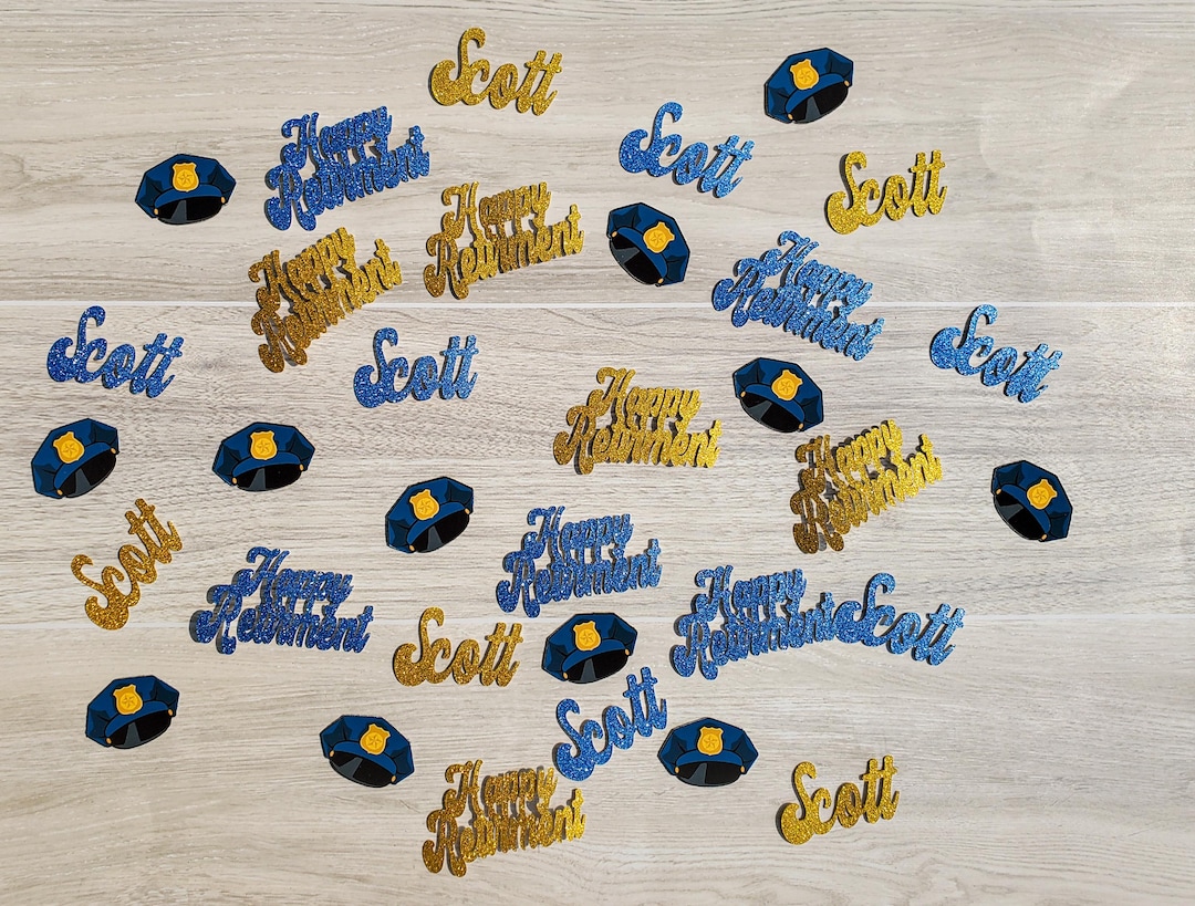 Police Retirement Confetti 120 Pieces/ Happy Retirement Confetti ...
