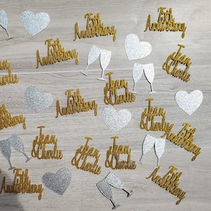 Anniversary Confetti 100 Pieces/ Wedding Confetti/ Couples Confetti ...