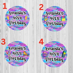 90s Theme Birthday Stickers/ Birthday Sticker/ 90s Theme Stickers ...