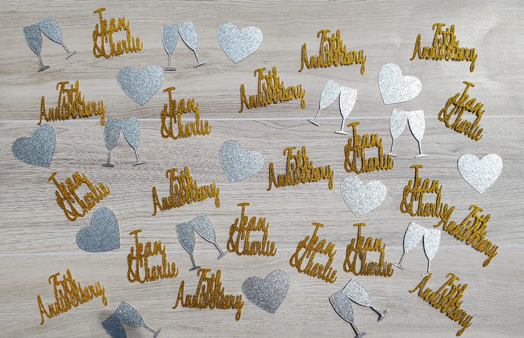 Anniversary Confetti 100 Pieces/ Wedding Confetti/ Couples Confetti ...