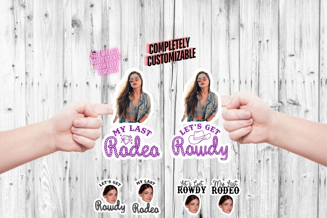Last Rodeo Bachelorette Party Stickers: Custom Face Stickers - Etsy