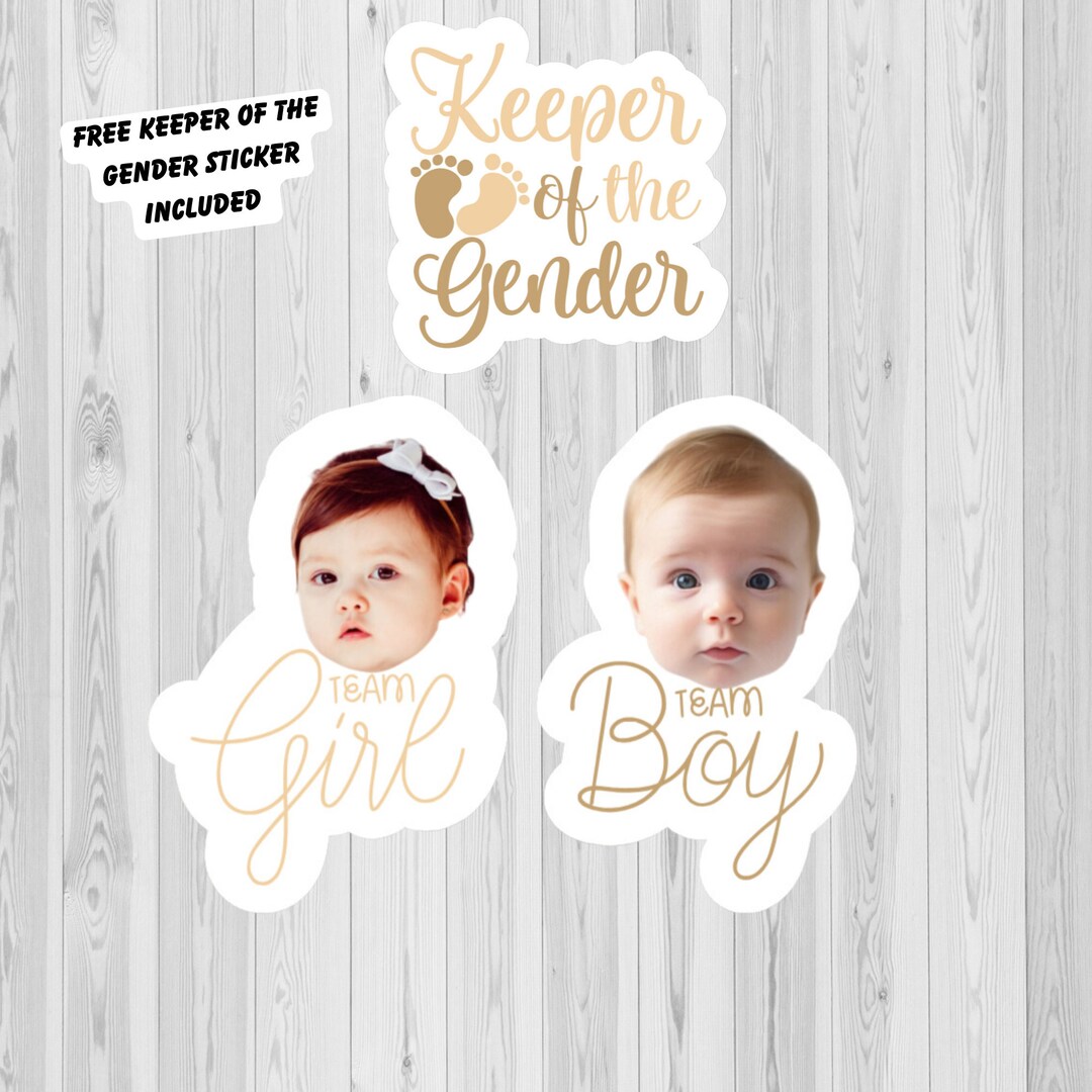 Neutral Gender Reveal/ Personalized Baby Sticker/ Team Boy Team Girl ...