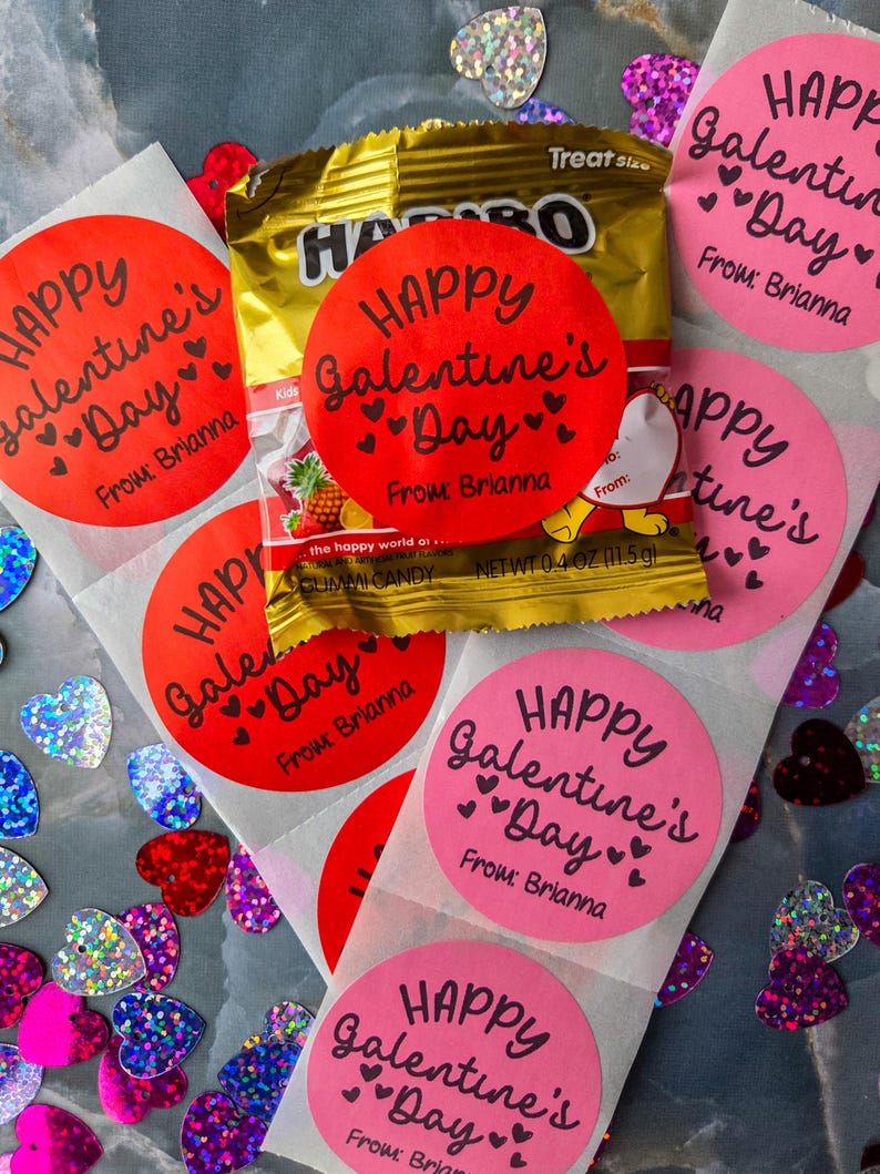 Personalized Happy Galentine's Day Stickers/ Kids Galentine for School ...