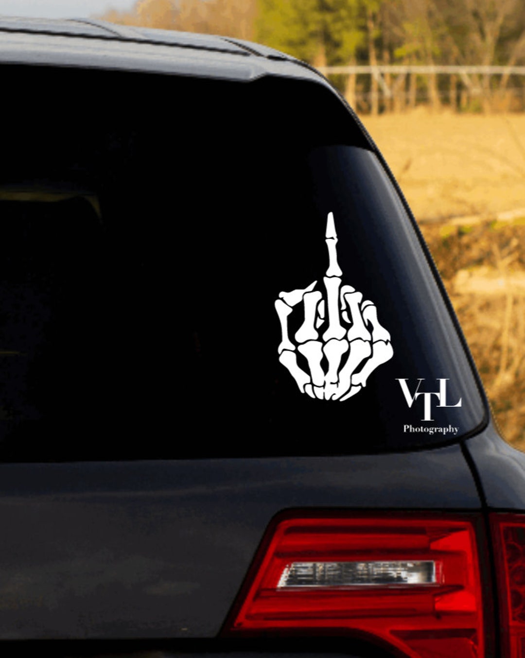 Skull Middle Finger Decal/ Sticker - Etsy