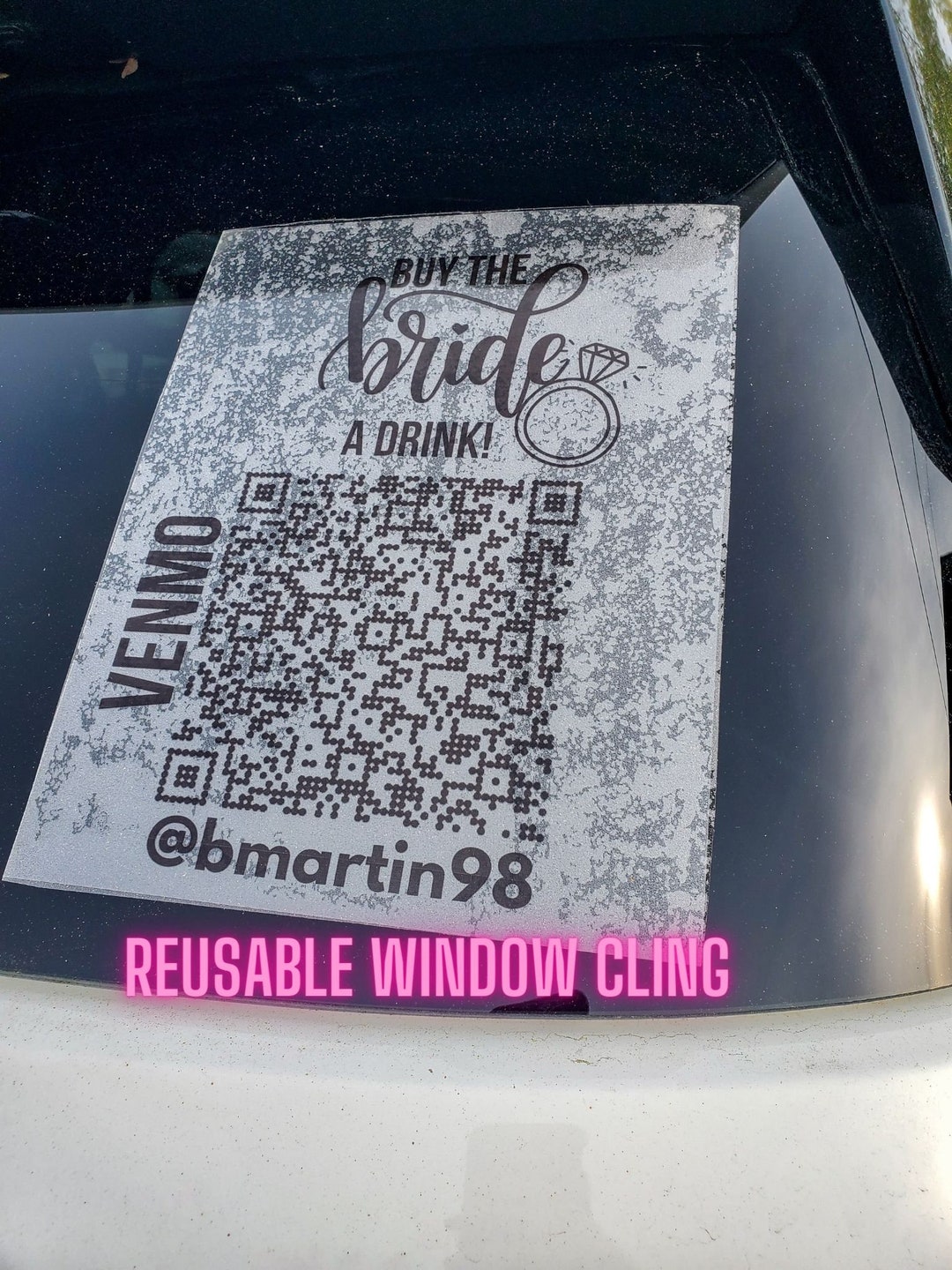 Buy the Bride a Drink Car Window Cling/ Personalized Venmo Cashapp ...