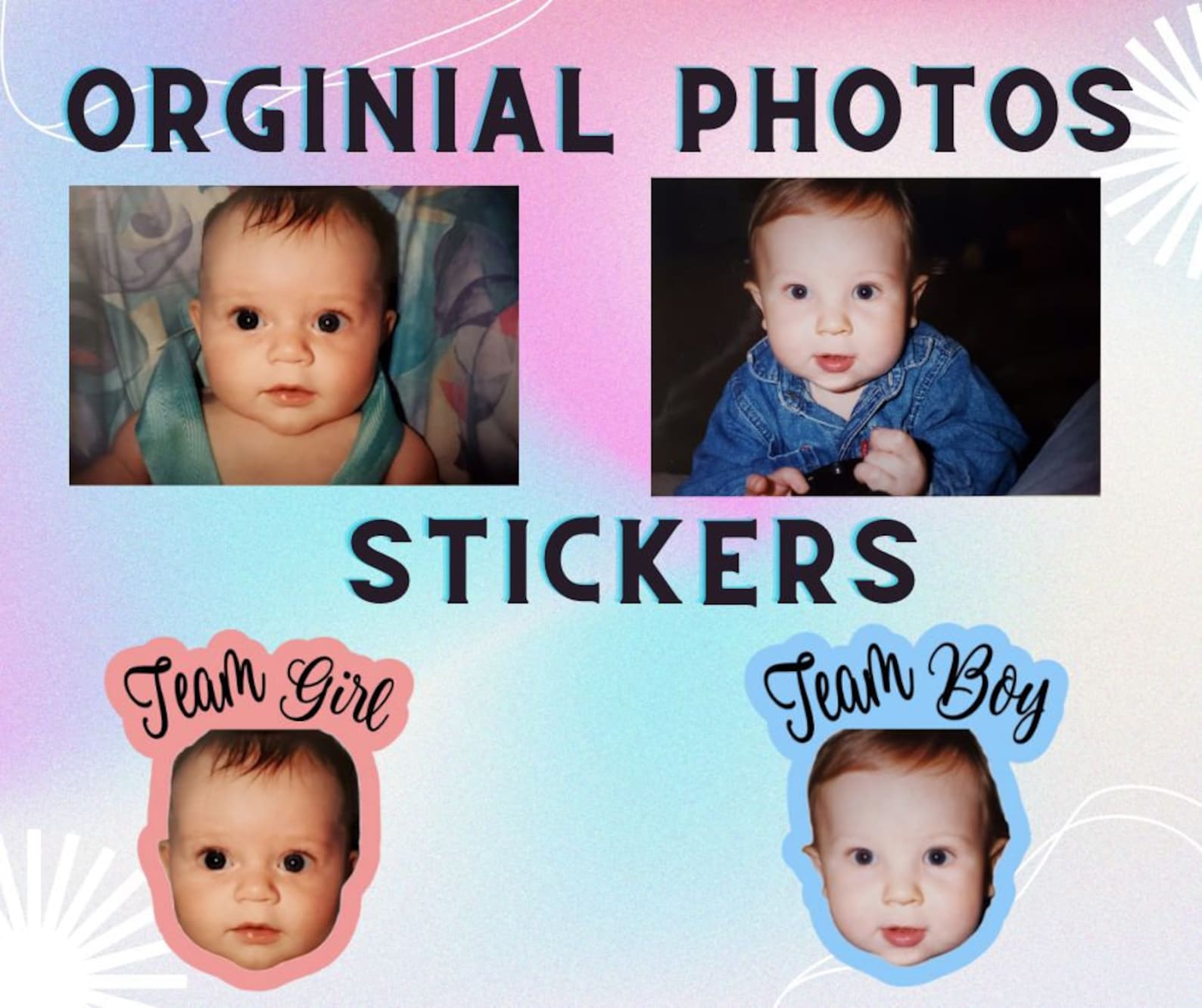 Halloween Gender Reveal Custom Team Boy Team Girl Stickers/ Gender ...