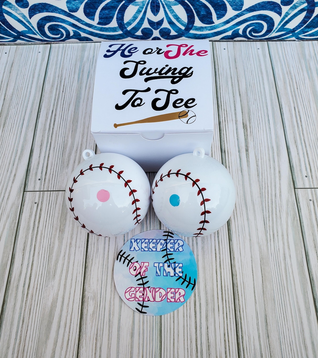 Baseball Powder Filled Gender Reveal With Gift Box - Etsy
