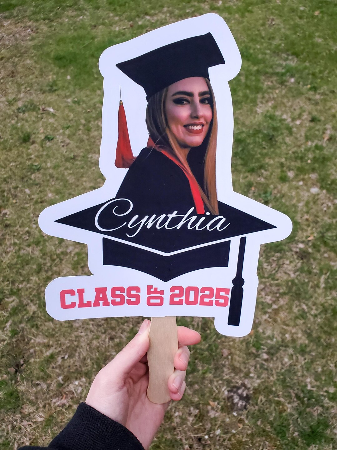 Graduation Face on a Stick/ Face Hand Paddle/ Custom Big Head/ Graduate ...