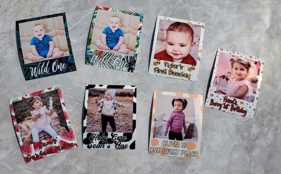 Personalized First Birthday Photo Stickers, Party Favors - Etsy