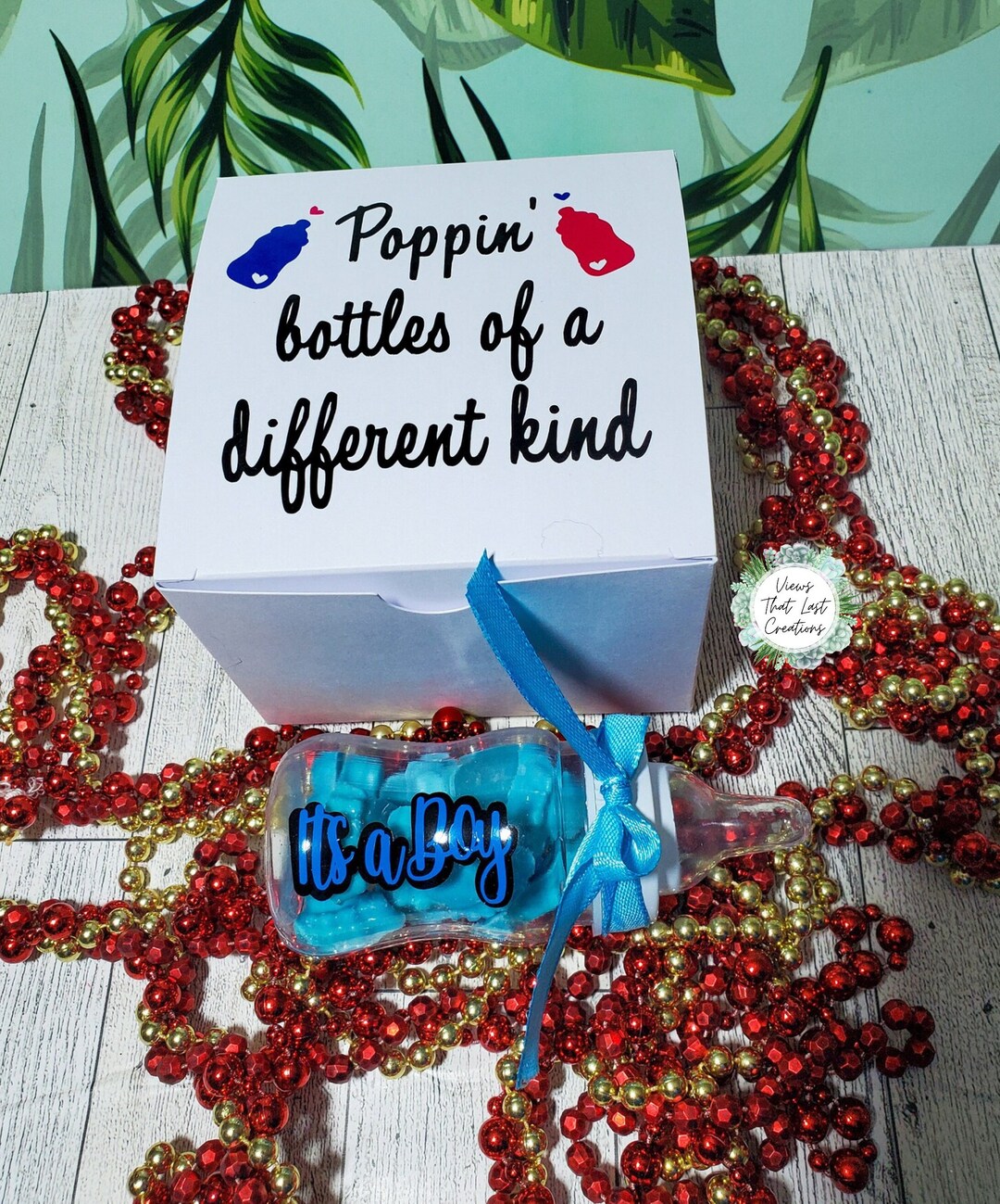 Edible Candy Gender Reveal Baby Bottle With Gift Box/ Poppin Bottles of ...