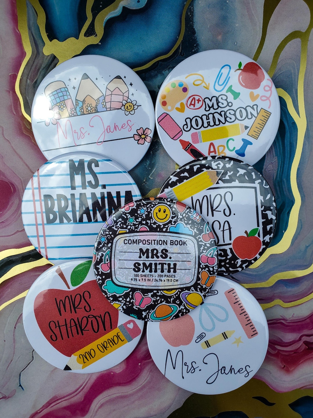 Personalized Teacher Name Button - Back to School Accessories, Teacher ...
