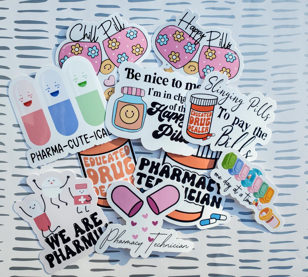 Pharmacy Sticker 10 Pack/ Pharmacy Stickers/ Cute Pharmacist Stickers ...