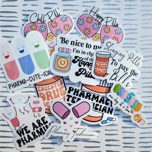 Pharmacy Sticker 10 Pack/ Pharmacy Stickers/ Cute Pharmacist Stickers ...