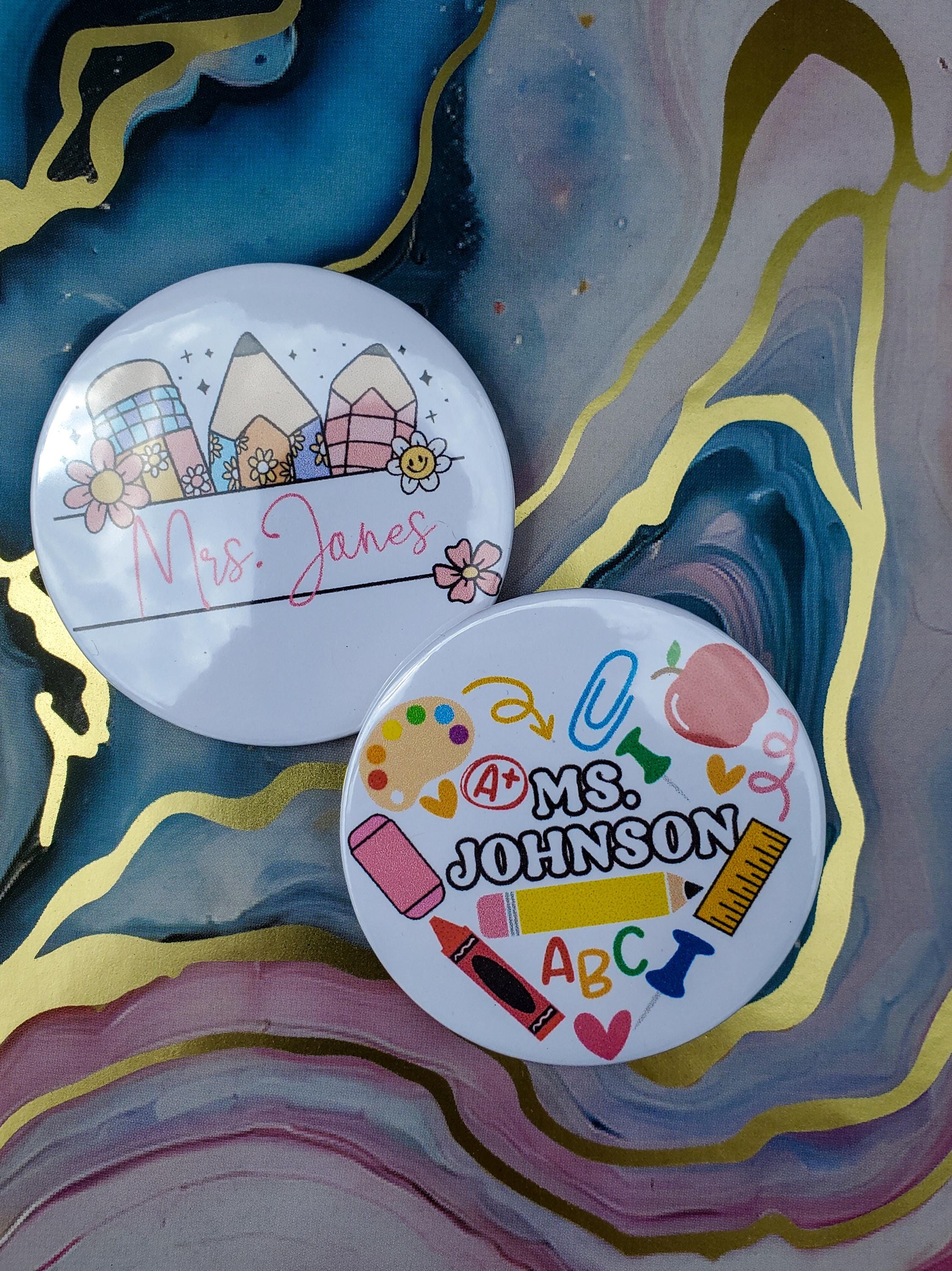 Personalized Teacher Name Button - Back to School Accessories, Teacher ...