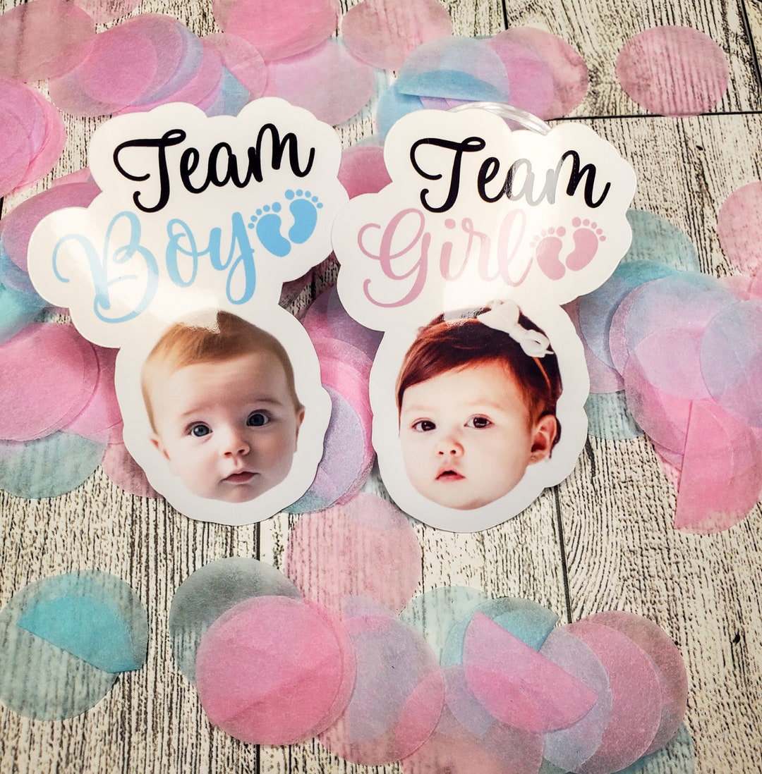 Gender Reveal Custom Team Boy Team Girl Stickers/ Gender Reveal Sticker ...