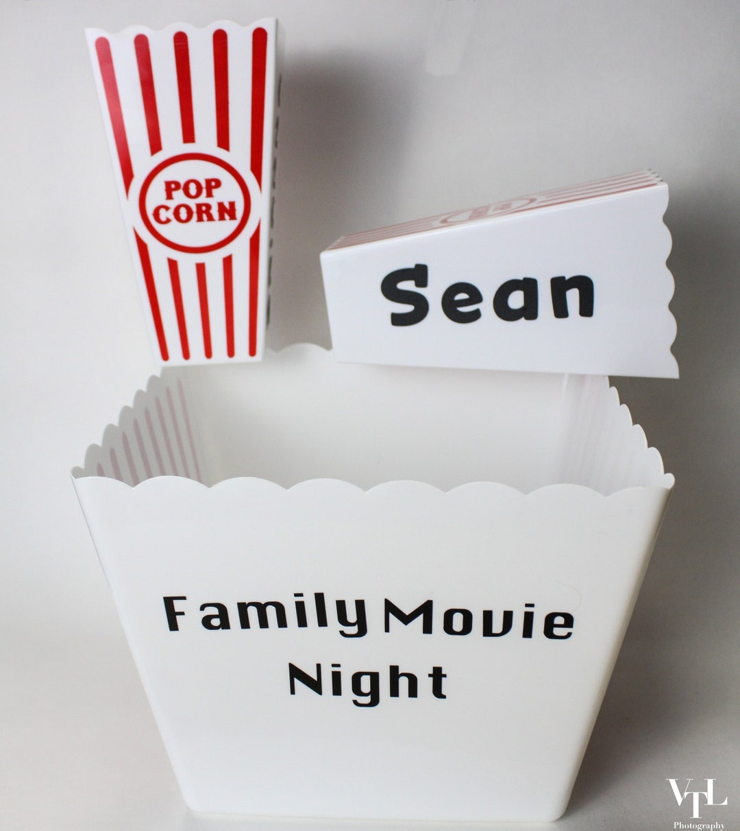 Personalized Popcorn Tub and Containers/ Movie Night Popcorn Containers ...