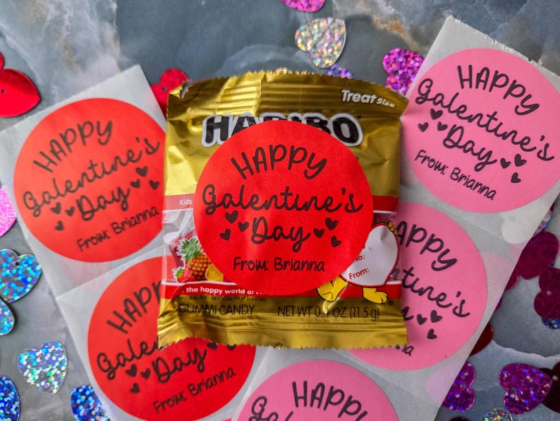 Personalized Happy Galentine's Day Stickers/ Kids Galentine for School ...