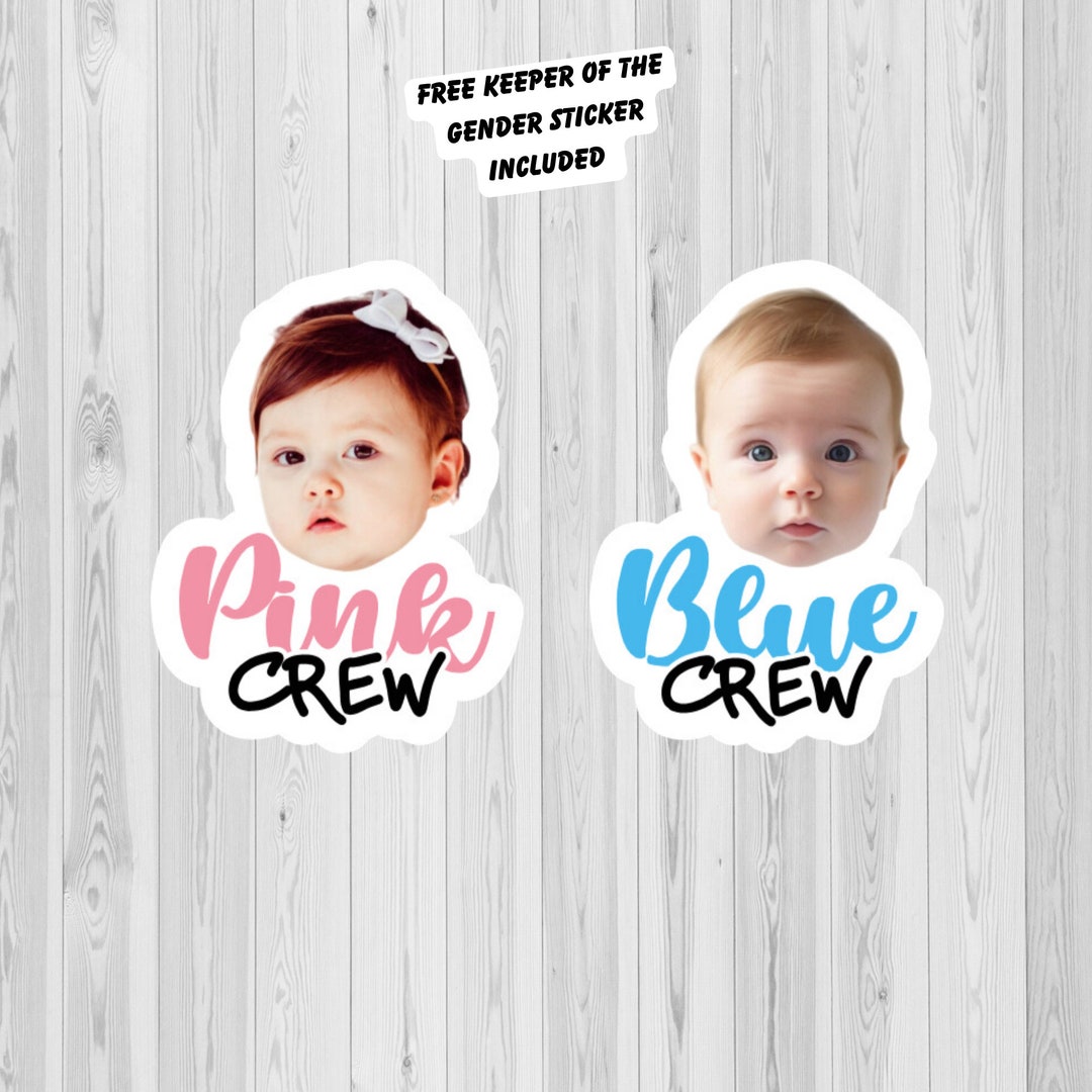 Gender Reveal Custom Stickers/ Gender Reveal Sticker/ Pink Crew Blue ...