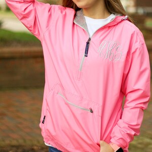 Neon Pink Monogrammed Lightweight Womens Chatham Anorak Rain Jacket ...