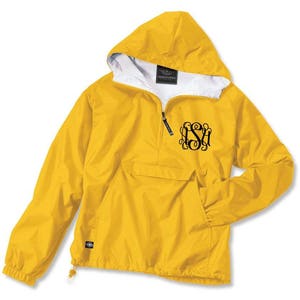 Yellow Monogrammed Personalized Half Zip Rain Jacket Pullover by ...