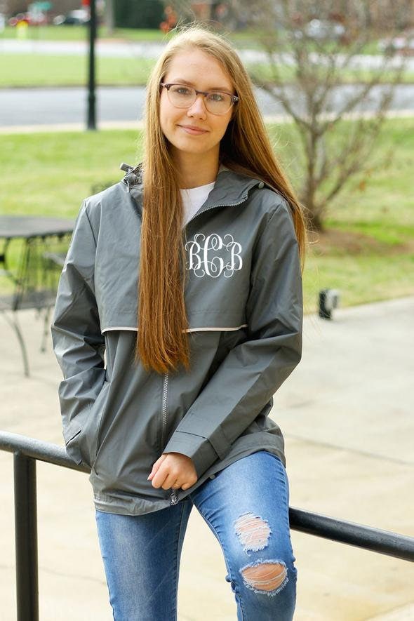 Gray Ladies New Englander Rain Jacket Monogrammed Personalized - Etsy