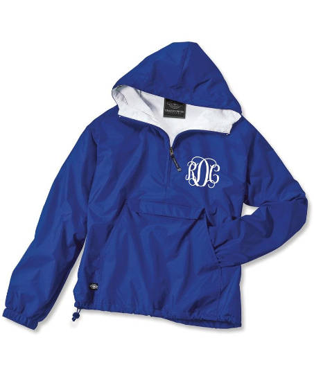 Royal Blue Monogrammed Personalized Half Zip Rain Jacket - Etsy
