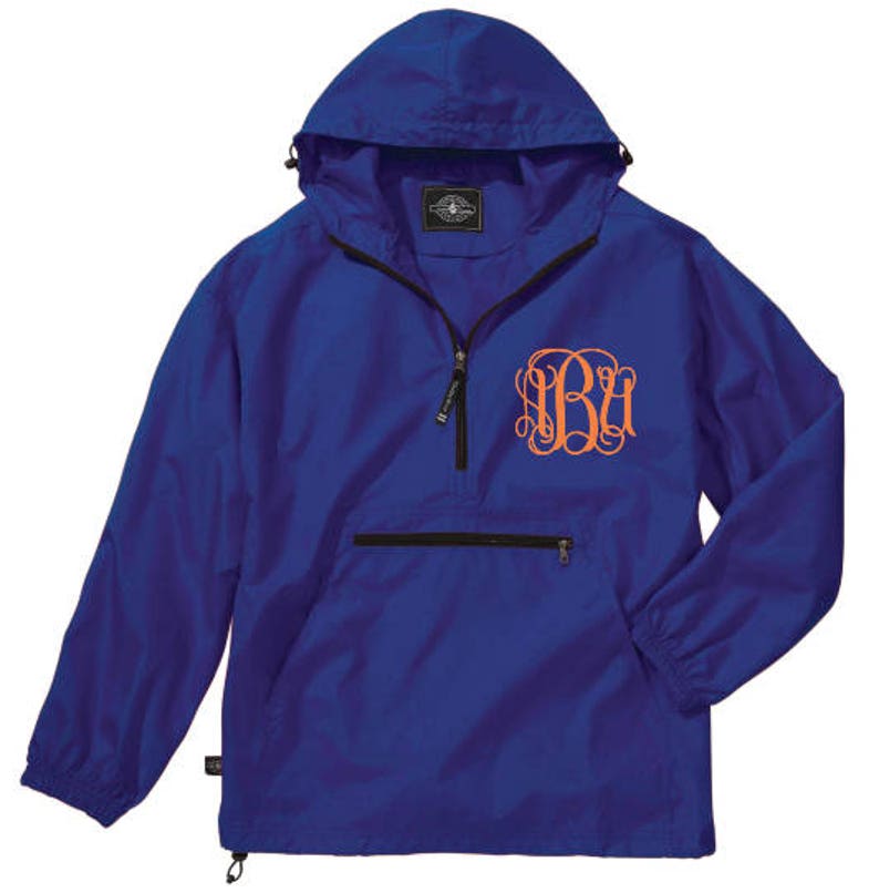 Royal Blue Lightweight Pack-n-go Rain Jacket Monogrammed - Etsy