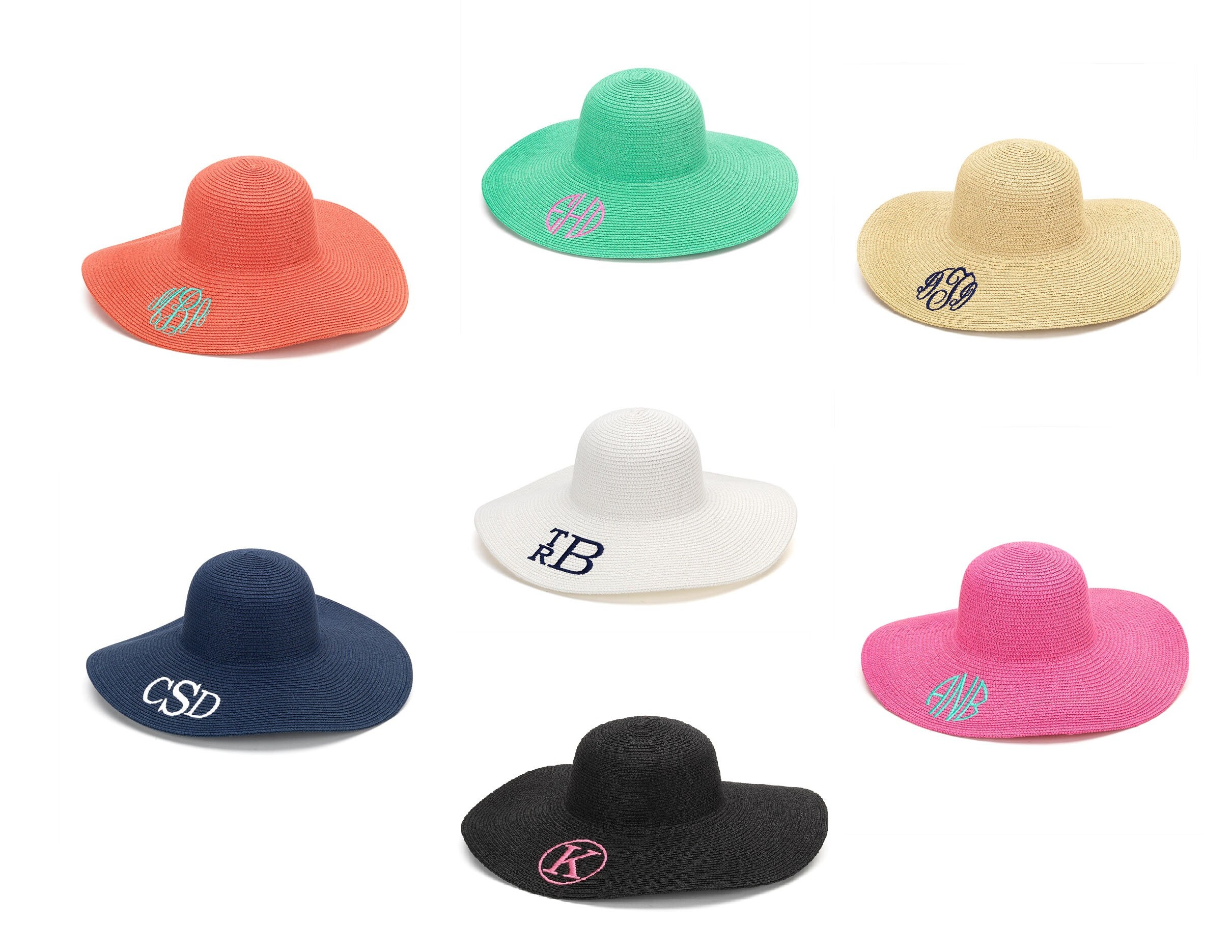 Personalized Floppy Beach Hat,monogrammed Beach Hats,embroidered Floppy ...