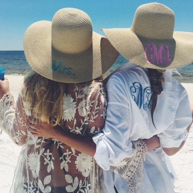Personalized Floppy Beach HatMonogrammed Beach | Etsy